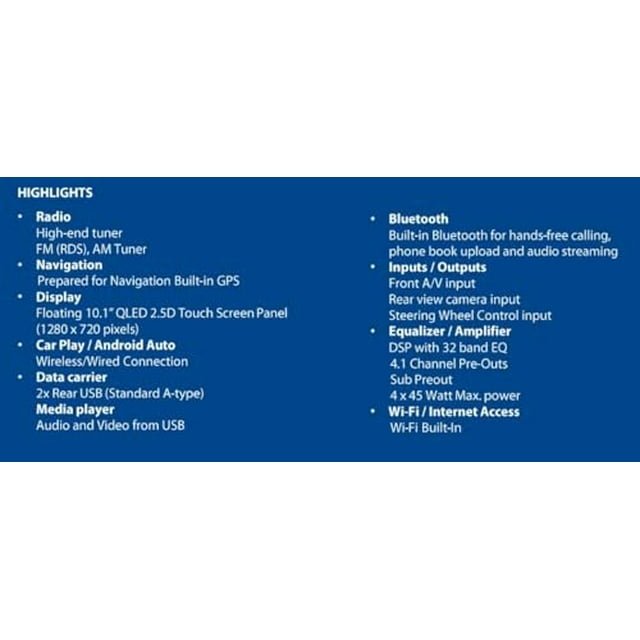 Blaupunkt CALI1000 10.1" Floating Screen Receiver w/ Wireless CarPlay ...