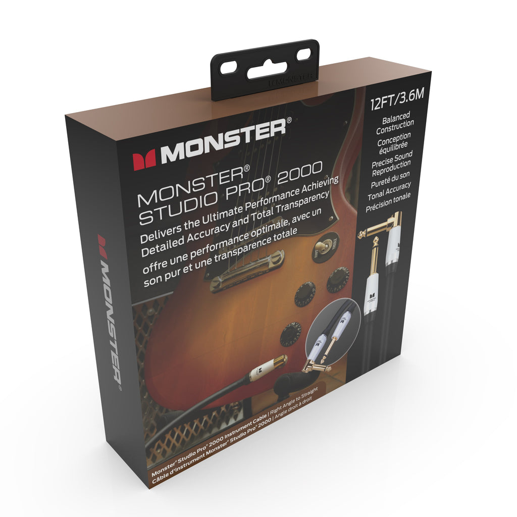Monster 12' Studio Pro Instrument Cable - Right Angle to Straight ...