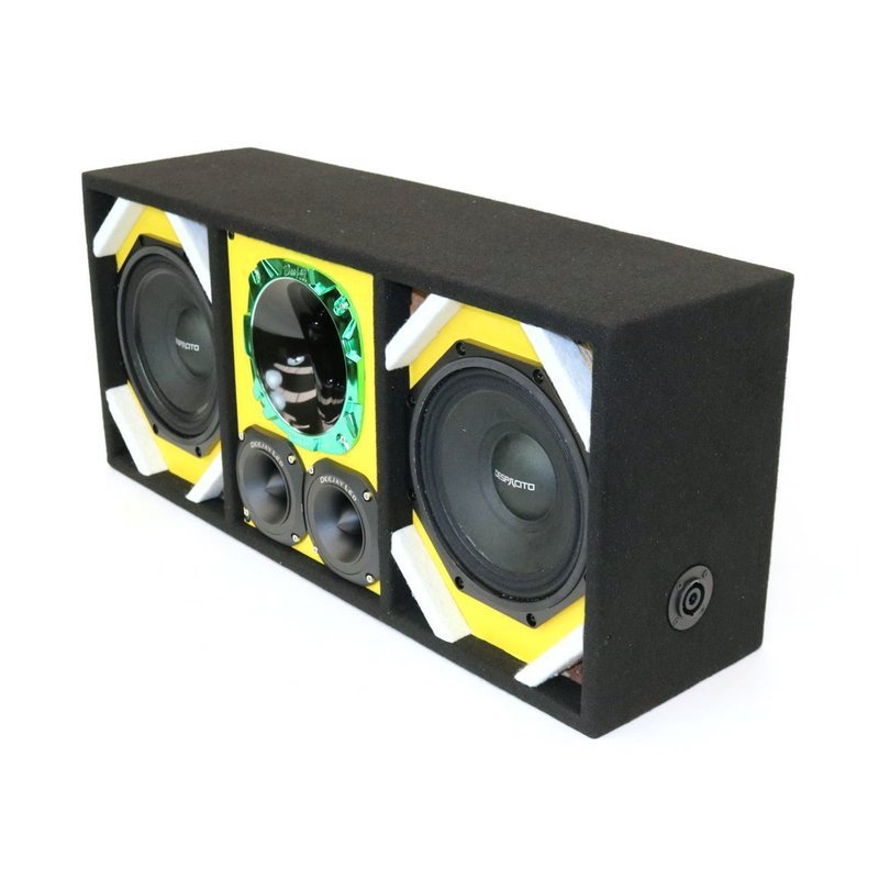 Deejay LED Loaded Box w/ 2 8” Woofers, 1 Horn & 2 Bullet Tweeters - Ye ...